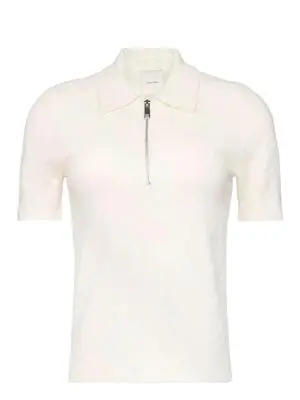 Calvin Klein Textured Zip-up Polo Top - Neutrals