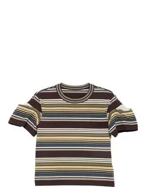 Sacai Striped T-shirt - Brown