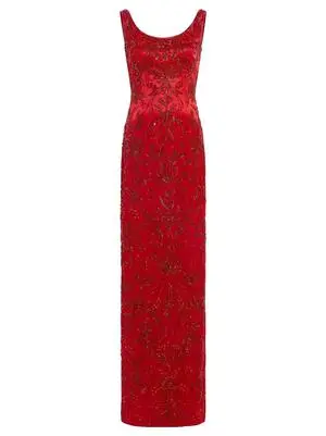 Jenny Packham Beaded-embellishment Maxi Dress - Red