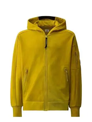 C.P. COMPANY Logo-appliqué Zip-up Hoodie - Yellow