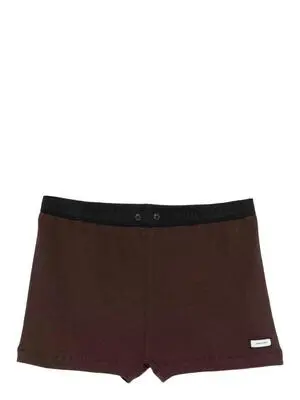ENTIRE STUDIOS Ribbed-knit Shorts - Brown