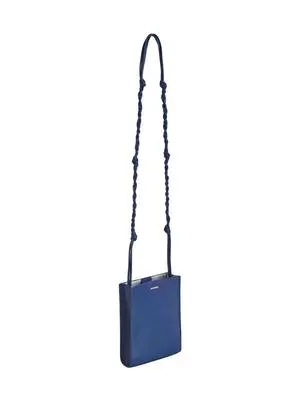 JIL SANDER Small Cannolo Embossed Cross Body Bag - Blue