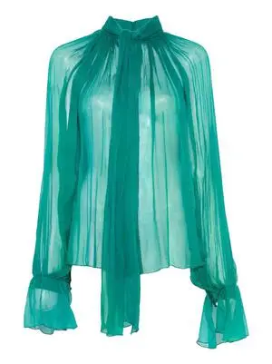 ATU BODY COUTURE Pussy Bow Blouse - Green