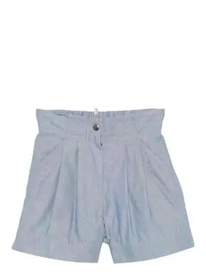 Moncler Pleated Button Shorts - Blue