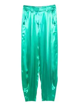 GENNY Pleated Tapered Trousers - Green