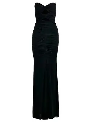 Essentiel Antwerp Cut-out Detail Ruched Maxi Dress - Black
