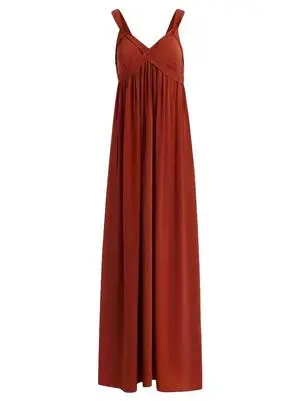 Essentiel Antwerp V-neck Maxi Dress - Orange