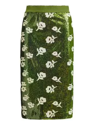 Essentiel Antwerp Floral-print Midi Skirt - Green