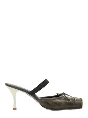 MAISON MARGIELA Square-toe Bow Mules - Brown