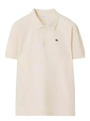 Burberry Metal Ekd Cotton Polo Shirt Neutrals
