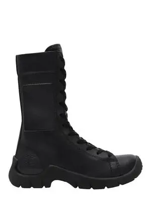 Burberry Leather Combat Boots - Black
