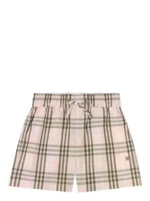 Burberry Check Cotton Shorts - Pink