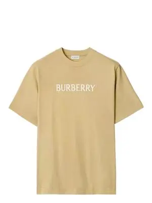 Burberry Logo Cotton T-shirt - Neutrals