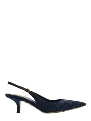 Burberry Check Dame Slingback Pumps - Blue