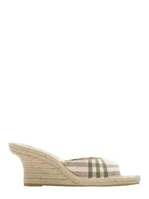 Burberry Check Mews Espadrille Mules - Pink