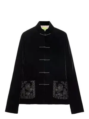 Shanghai Tang Embroidered Tang Jacket - Black