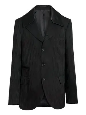 Comme Des Garçons Striped Blazer - Black