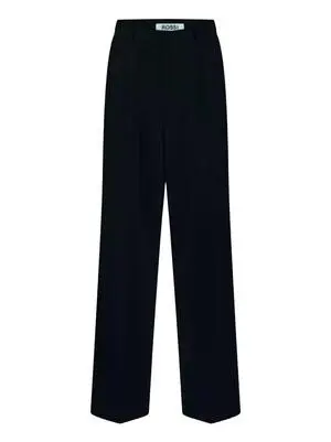 ROSSI Pleated Straight Trousers - Black