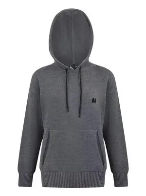 MSGM Embroidered Hoodie - Grey