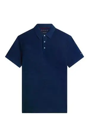 Tommy Hilfiger Buttoned Textured Polo Shirt - Blue