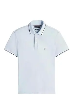 Tommy Hilfiger Short-sleeve Chest-logo Polo Shirt - Blue