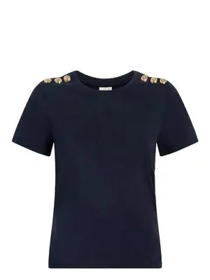 Cinq À Sept Jasper Button Detail T-shirt - Blue