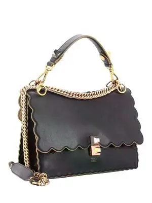 Fendi Fendi Kan I Leather Shoulder Bag Black