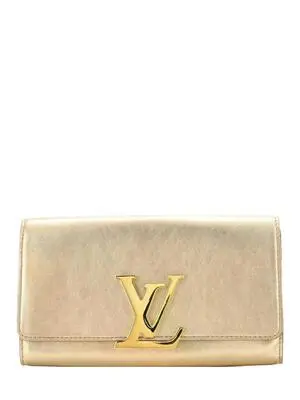 LOUIS VUITTON Louise Leather Mm Clutch Bag - Gold