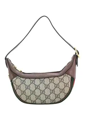 Gucci Ophidia Gg Coated Canvas Mini Hobo Bag - Brown