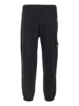 Stone Island Badge Cotton Track Pants - Black