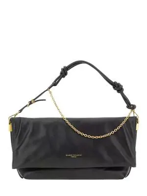 GIANNI CHIARINI Knitted Leather Shoulder Bag - Black