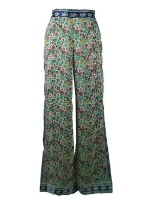 Sandro Floral-print Palazzo Pants - Green