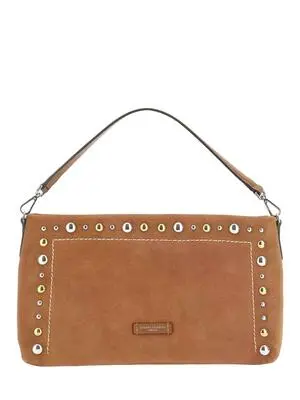 GIANNI CHIARINI Elisa Studded Stitching Shoulder Bag Brown