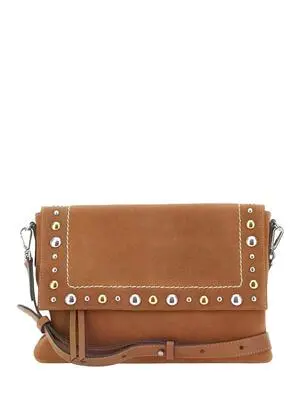 GIANNI CHIARINI Elisa Studded Crossbody Bag - Brown