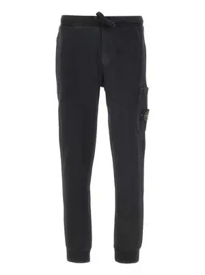 Stone Island Patch-pocket Cotton Track Pants - Black