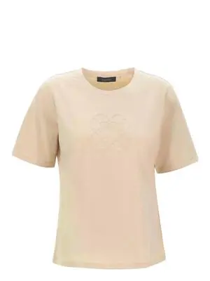 ELENA MIRO` Monogram-embossed T-shirt - Neutrals