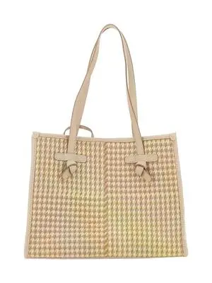 MARCELLA CLUB Miss Marcella Houndstooth Tote Bag - Neutrals