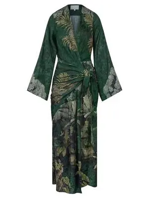 Johanna Ortiz Floral-jacquard Midi Dress - Green