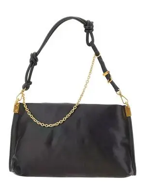 GIANNI CHIARINI Leather Shoulder Bag With Chain Detail - Black