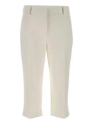 Elisabetta Franchi Satin Band Slit Trousers - Neutrals