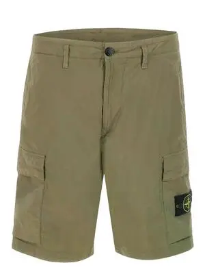 Stone Island Cargo Badge Shorts - Green