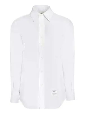 Thom Browne Oxford Long-sleeved Cotton Shirt - White