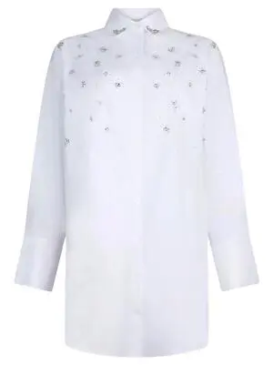 Liu Jo Bejeweled Shirt Dress - White