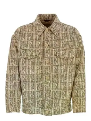 Fendi Ff-motif Shirt Jacket - Neutrals