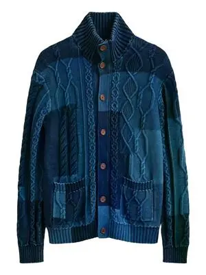 Gant Cable-knit Patchwork Cardigan - Blue