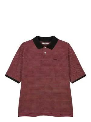 STUDIO TOMBOY Striped Polo Shirt - Red