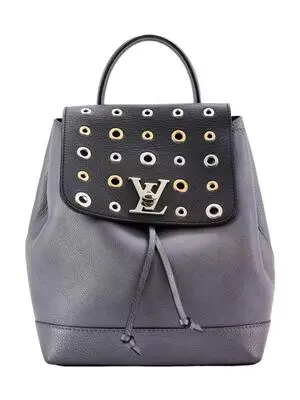 LOUIS VUITTON Lockme Eyelet Leather Backpack - Grey