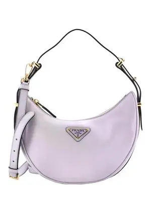 Prada Arque Half Moon Leather Small Hobo Bag - Purple