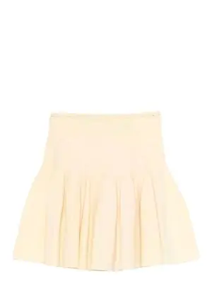 Sandro Pleated Knit Mini Skirt - Yellow