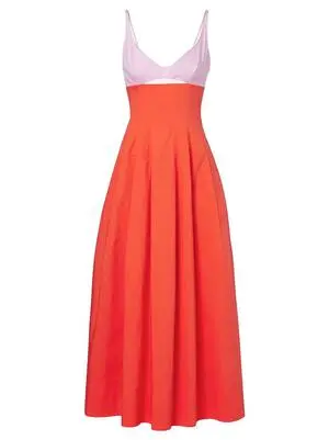 Simkhai Maddy Cotton-blend Poplin Midi Dress - Red